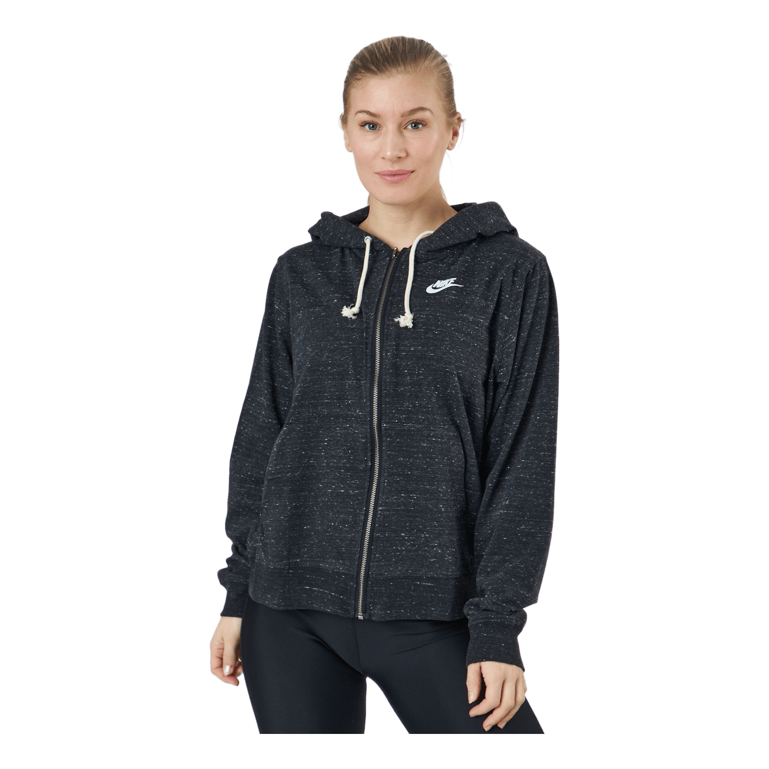 Sportswear Gym Vintage Womens Full Zip Hoodie Black White Nike