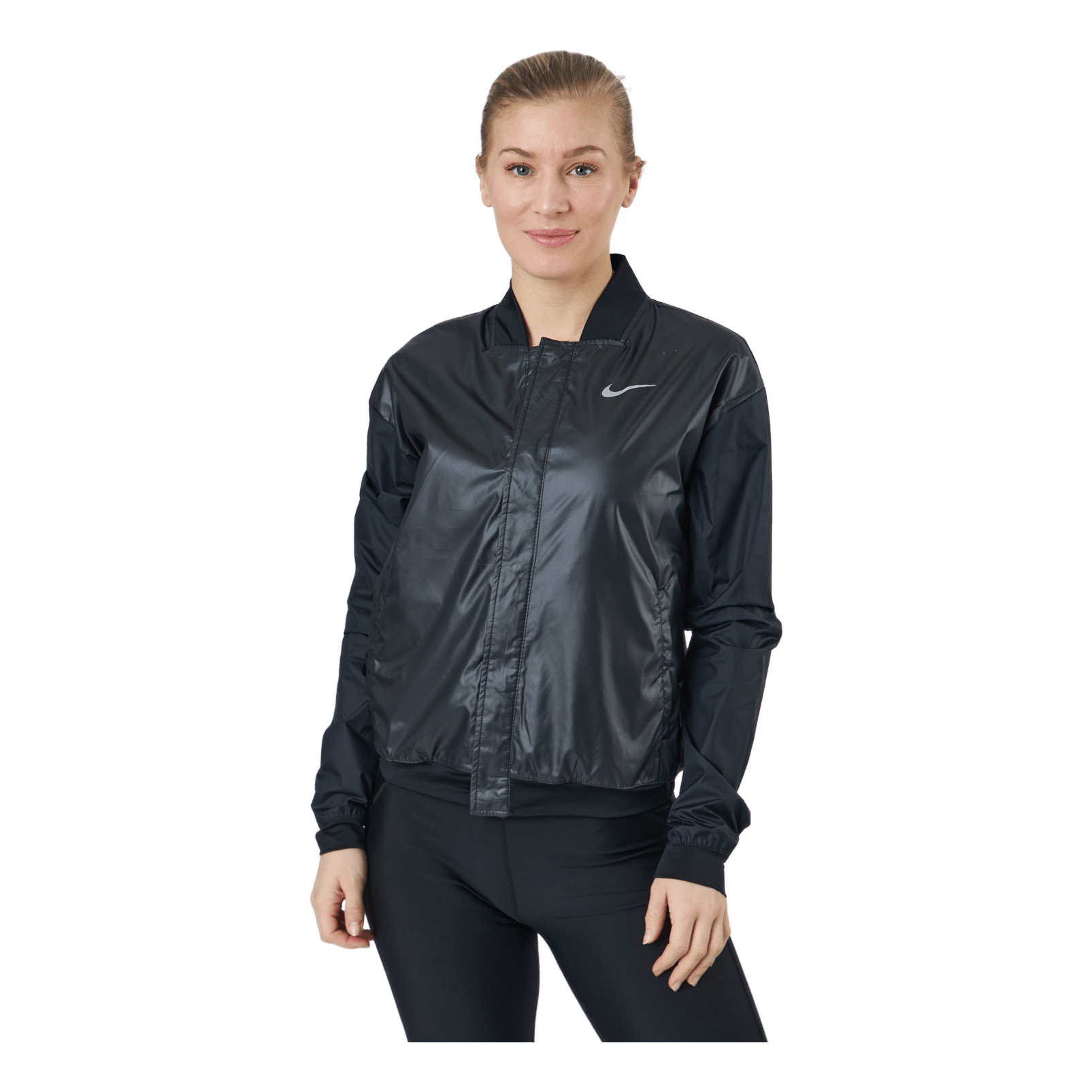 Swoosh Run Women's Running Jacket BLACK/WHITE - Nike – Runforest.com